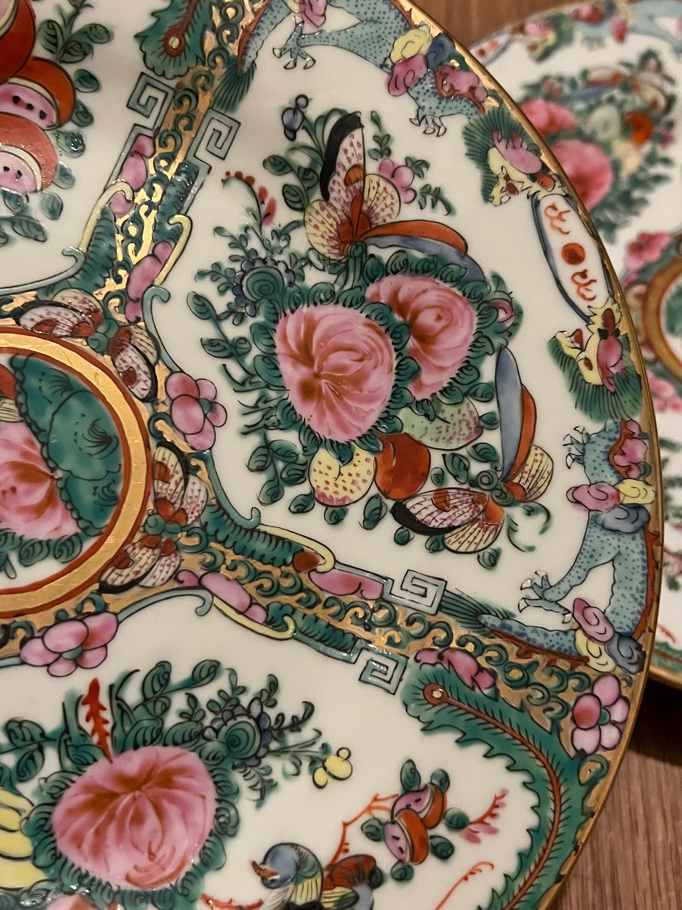 Chinese Canton / Rose Medalion 6 Plates 20th Century - Etsy