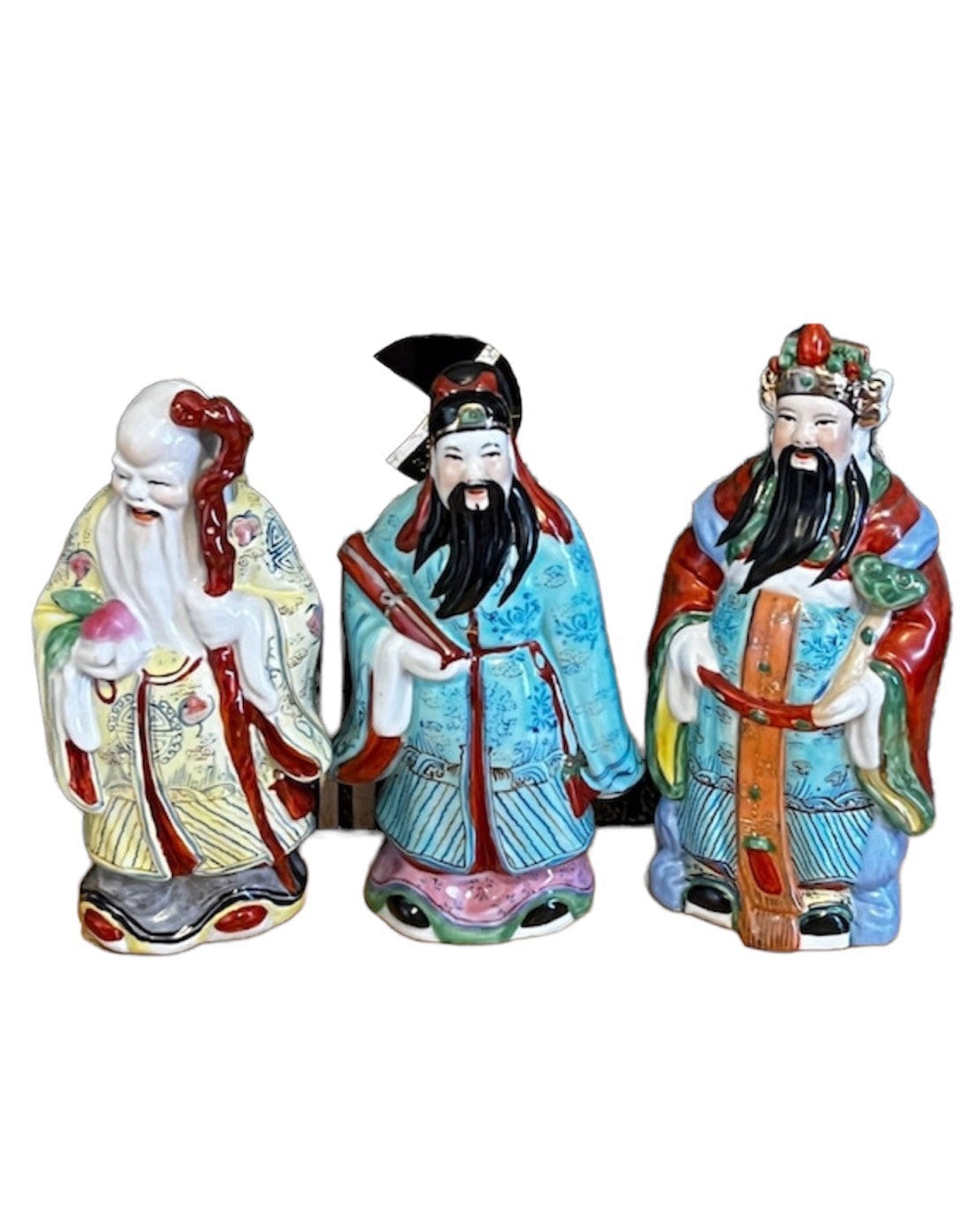 福祿壽 Porcelain Chinese Wise Man Figurines // Chinese God Lucky Immortals ...