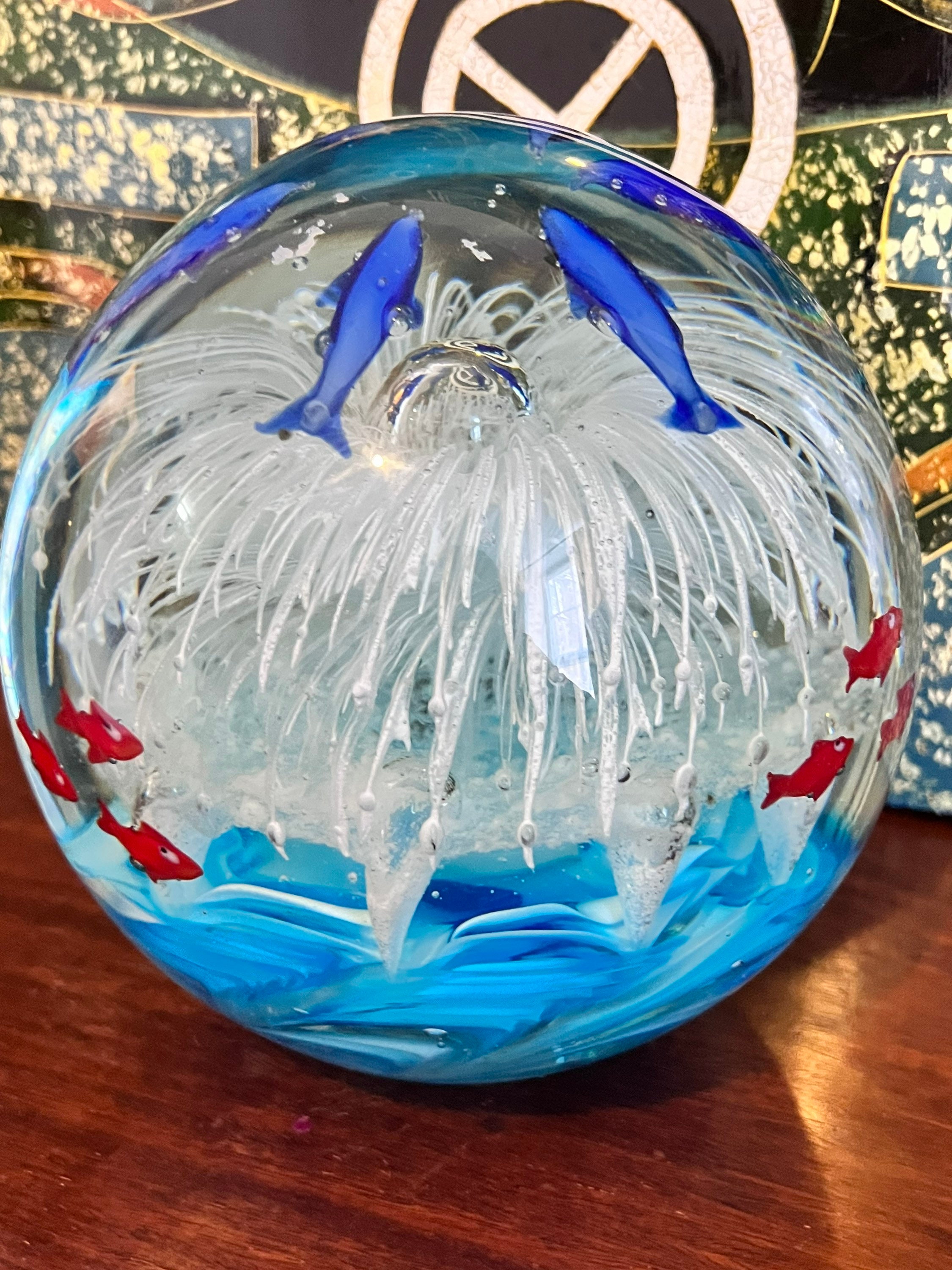 Large Round Glass Tropical Fish Aquarium Paperweight 6KG - Etsy