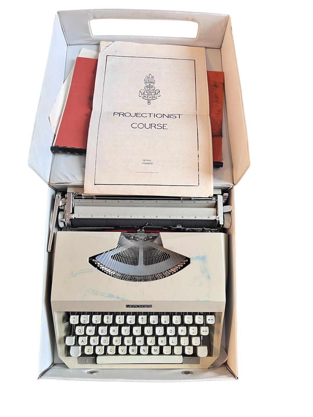 Rare Vintage MERCEDES 1960s Beige Typewriter With Case - Etsy