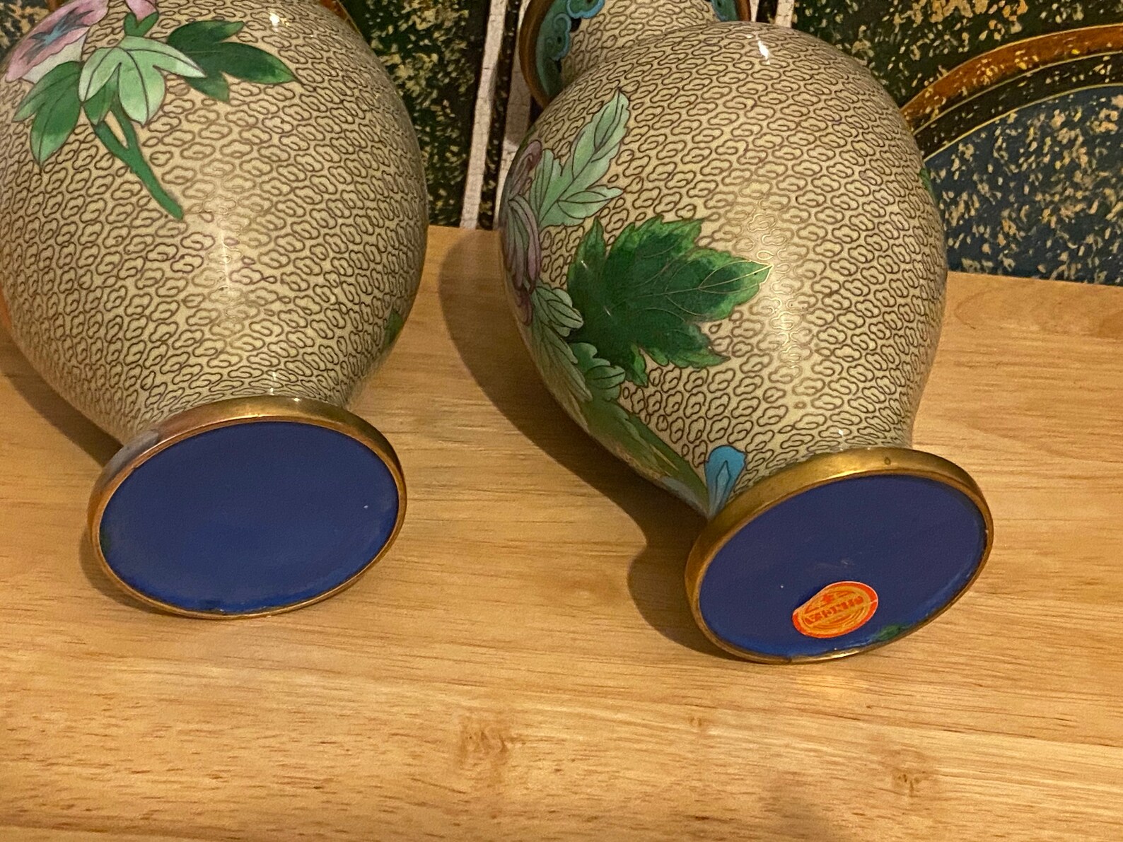 Jingfa Cloisonné Vases Polychrome Floral Motif Vintage Mid - Etsy UK