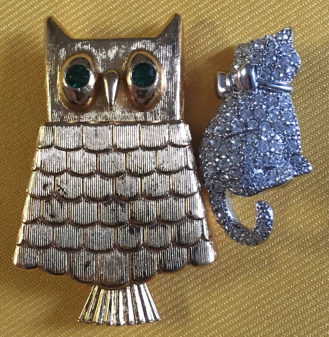 Vintage Owl Brooch, 1970's avon Perfume Owl Brooch, Owl Perfume Locket ...