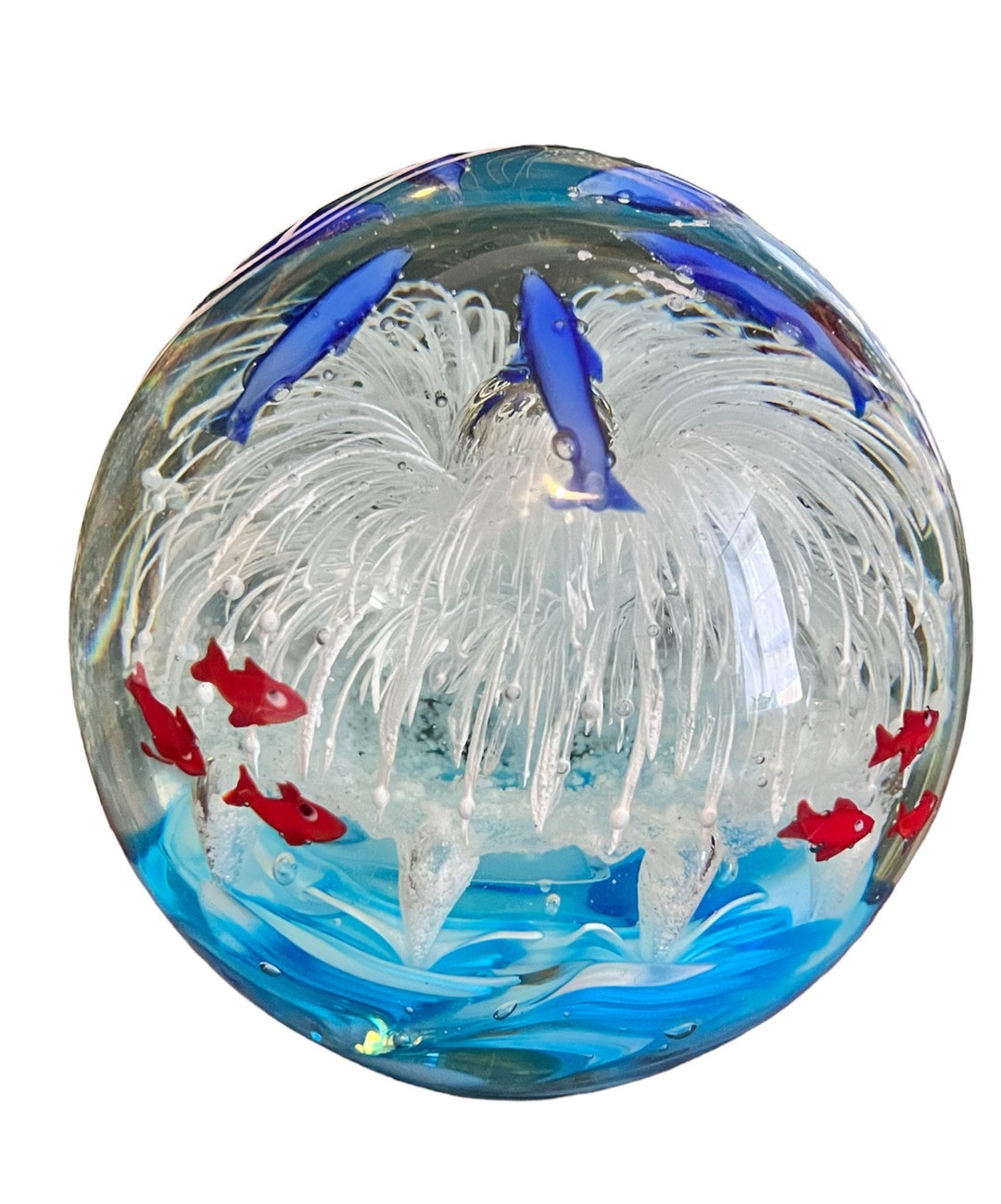 Large Round Glass Tropical Fish Aquarium Paperweight 6KG - Etsy