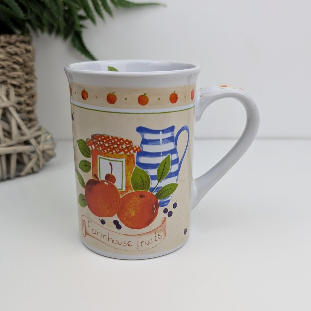 Vintage Fun Colourful Farmhouse Fruits Mug, Rayware, Kitsch Kitchen ...