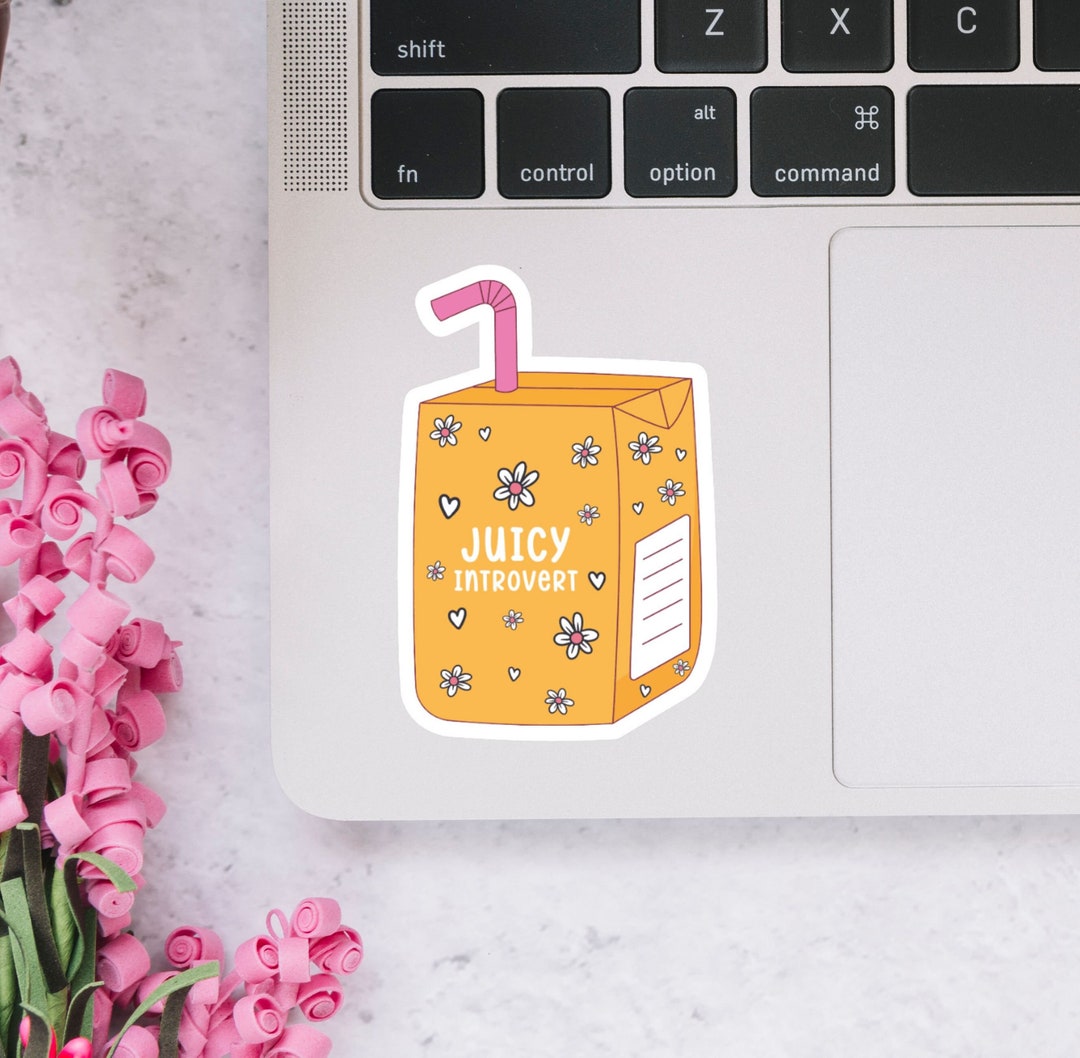 Juicy Introvert Cute Sticker, Fun Stickers, Socially Awkward Sticker ...