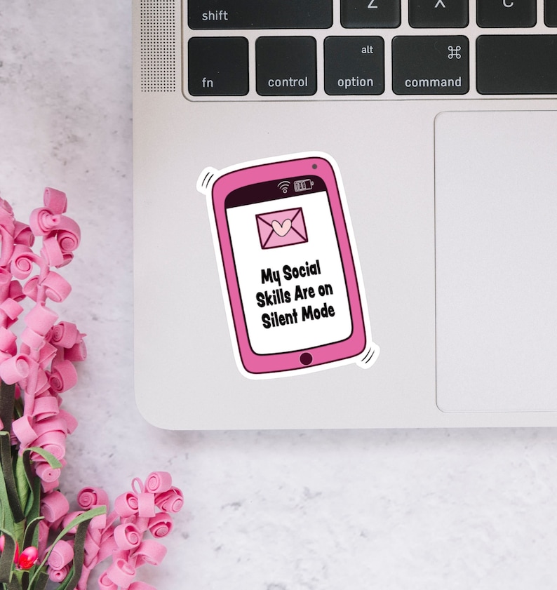 Social Skills on Silent Mode Sticker, Introvert Laptop Decal - Etsy