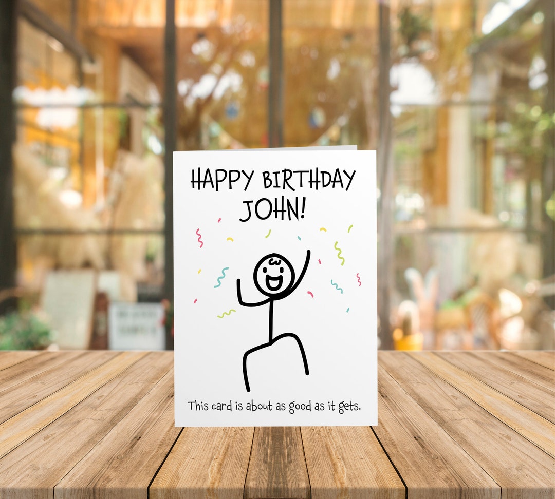 Stickman Birthday Card for Brother Sarcastic Birthday Card - Etsy