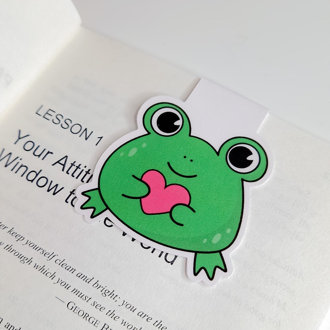 Cute Frog Magnetic Bookmarker, Reading Gift, Cute Bookish Bookmark ...