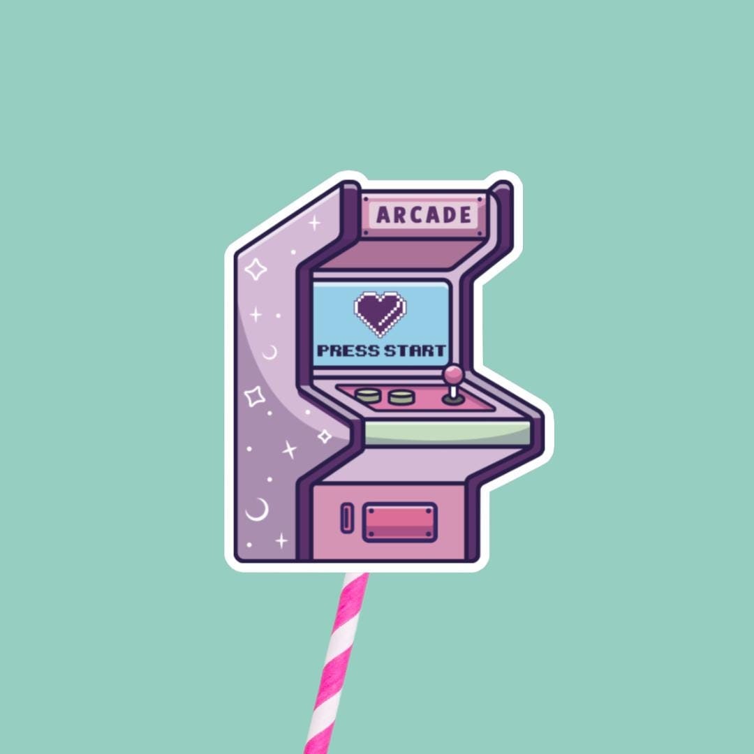 Arcade Machine Sticker, Retro Gaming, Laptop Decal - Etsy