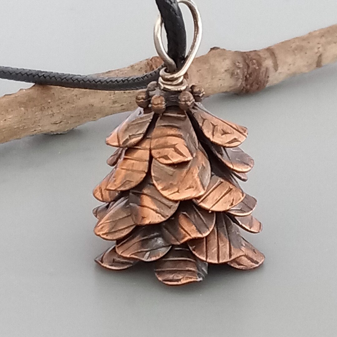 Recycled Copper Pine Cone Pendant: Artisan Metalsmith Necklace - Etsy