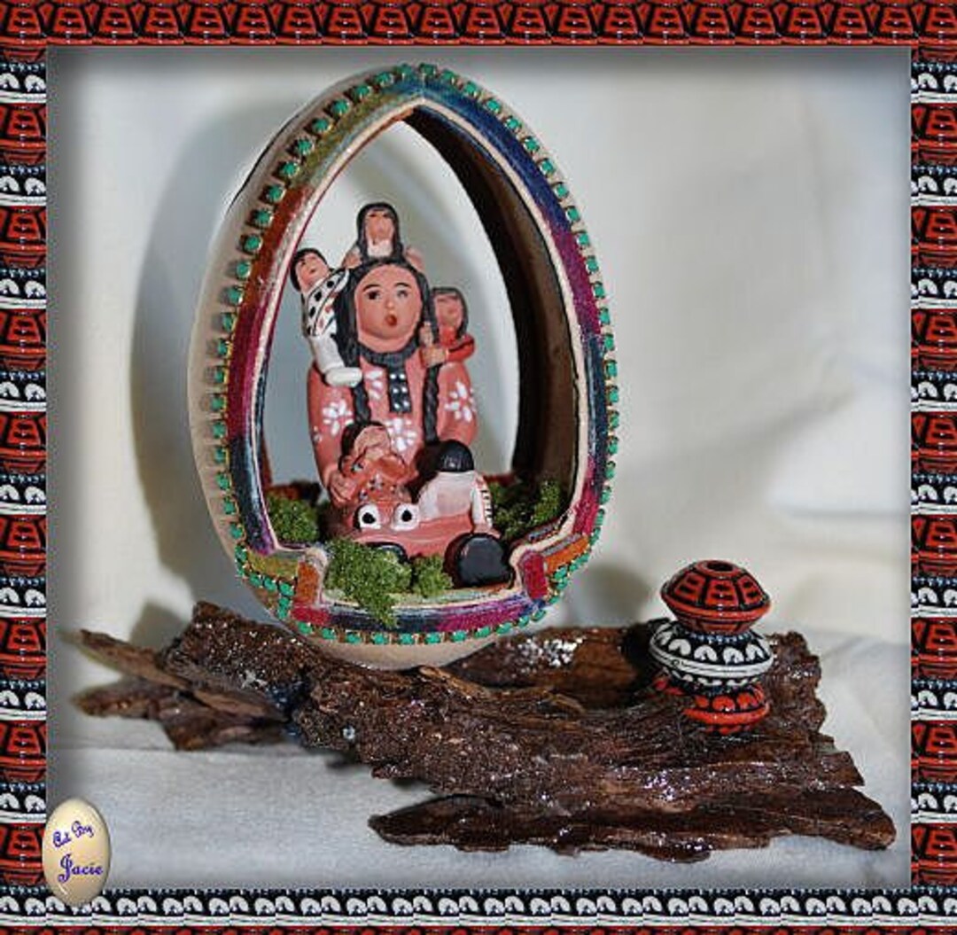 Egg Art Storyteller Diorama - Emu Egg - Etsy