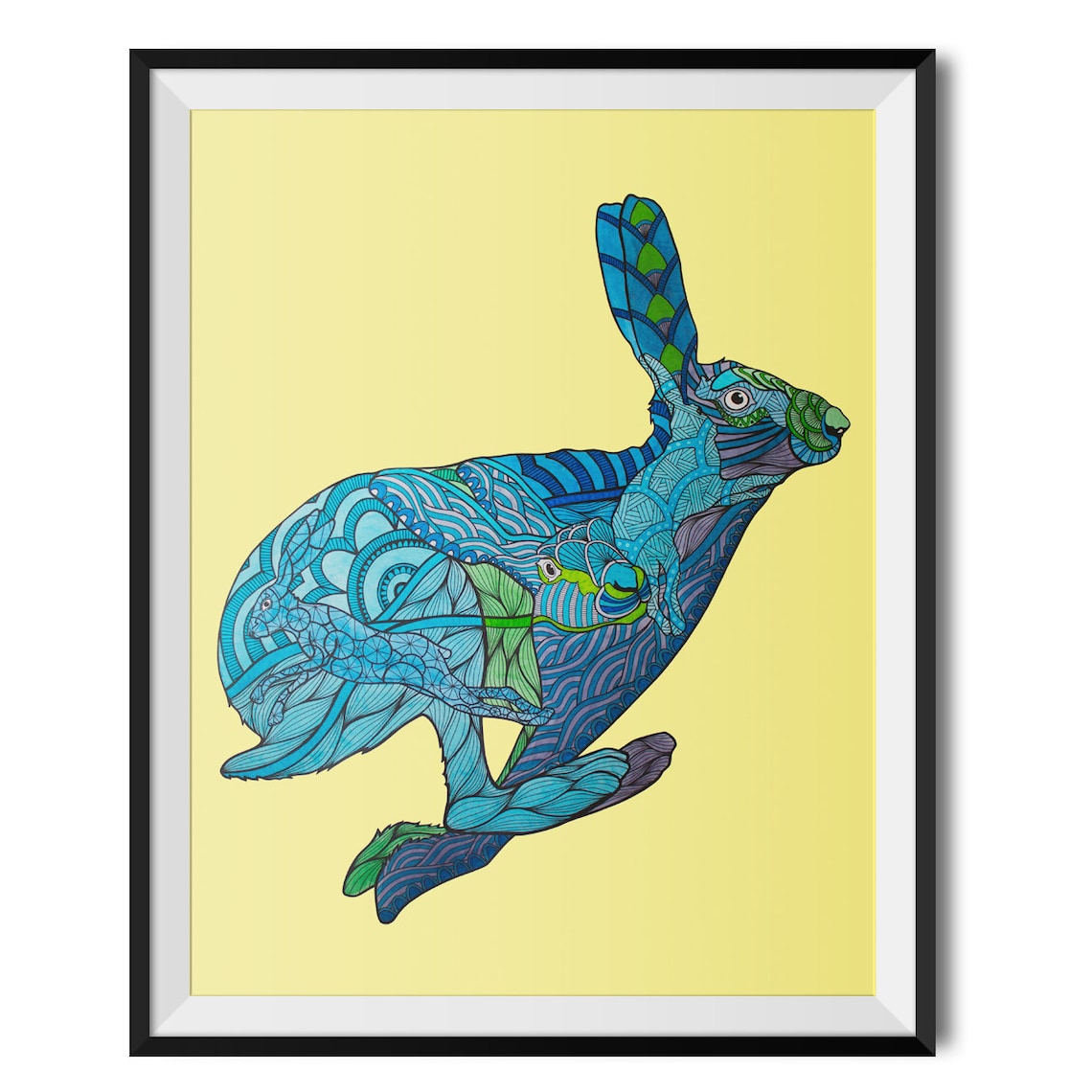 Hare Print Hare Art Hare Illustration Rabbit Home Decor Hare | Etsy