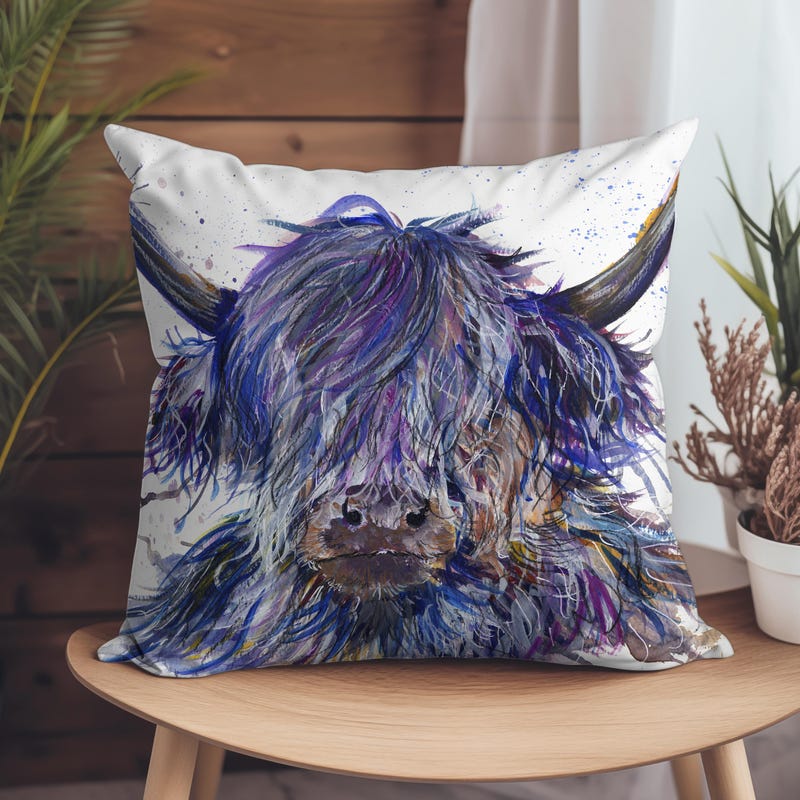 Highland Cow Cushion - Etsy UK