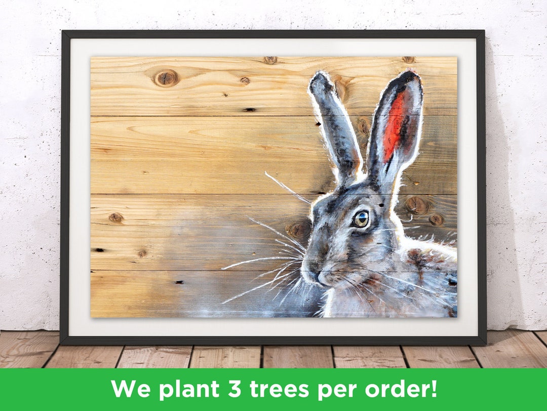 Beautiful Hare Print by Aidan Sloan Rabbit Wall Art Spring Hare Print ...