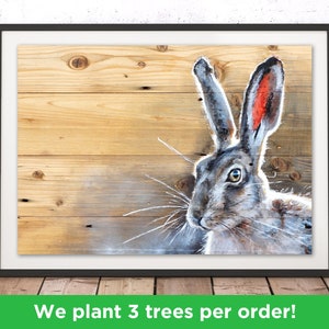 Beautiful Hare Print by Aidan Sloan Rabbit Wall Art Spring Hare Print ...