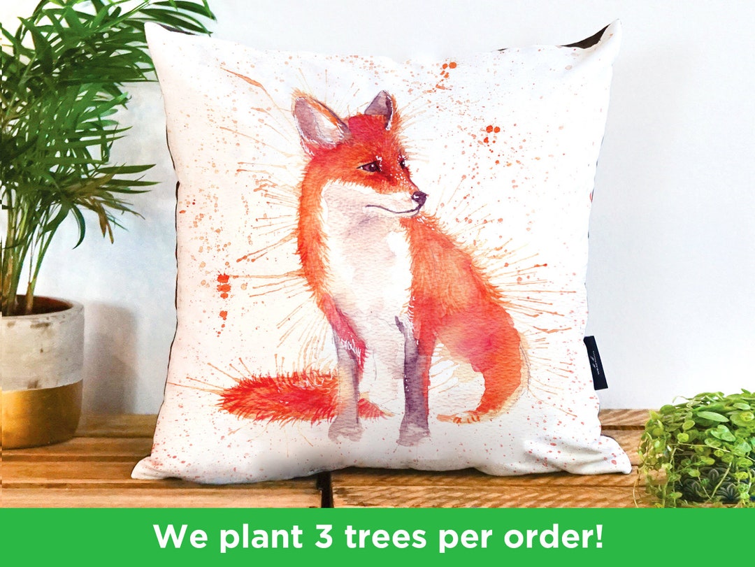 Red Fox Art Faux-suede Pillow Red Fox Cushion Fox Pillow Case Fox ...