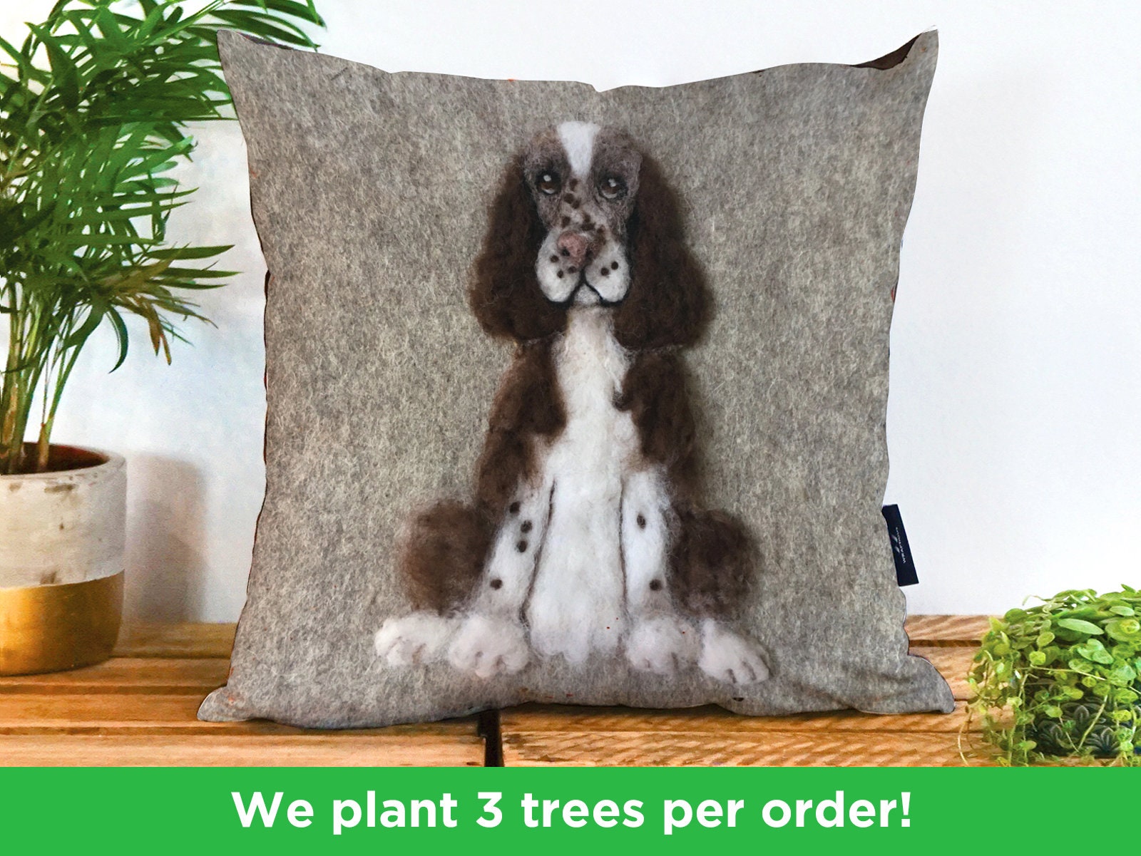 Springer Spaniel Vegan Cushion by Sharon Salt Print not 3D | Etsy