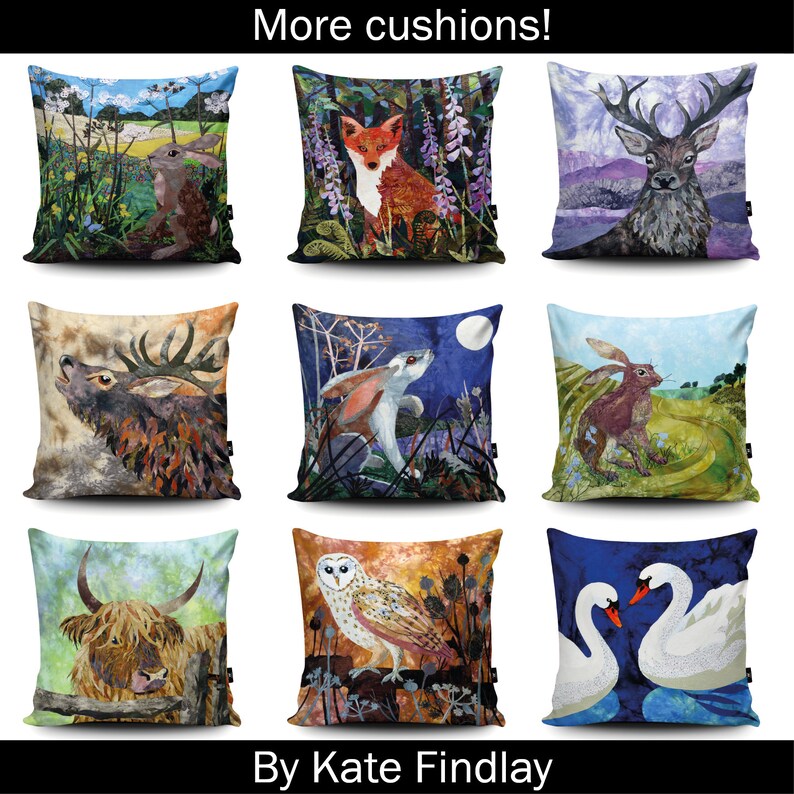 Stunning Scottish Stag Textile Cushion by Kate Findlay | Etsy