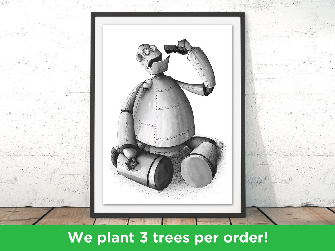 Iron Giant Print Robot Art Print Robot Illustration Toy Print Nursery ...