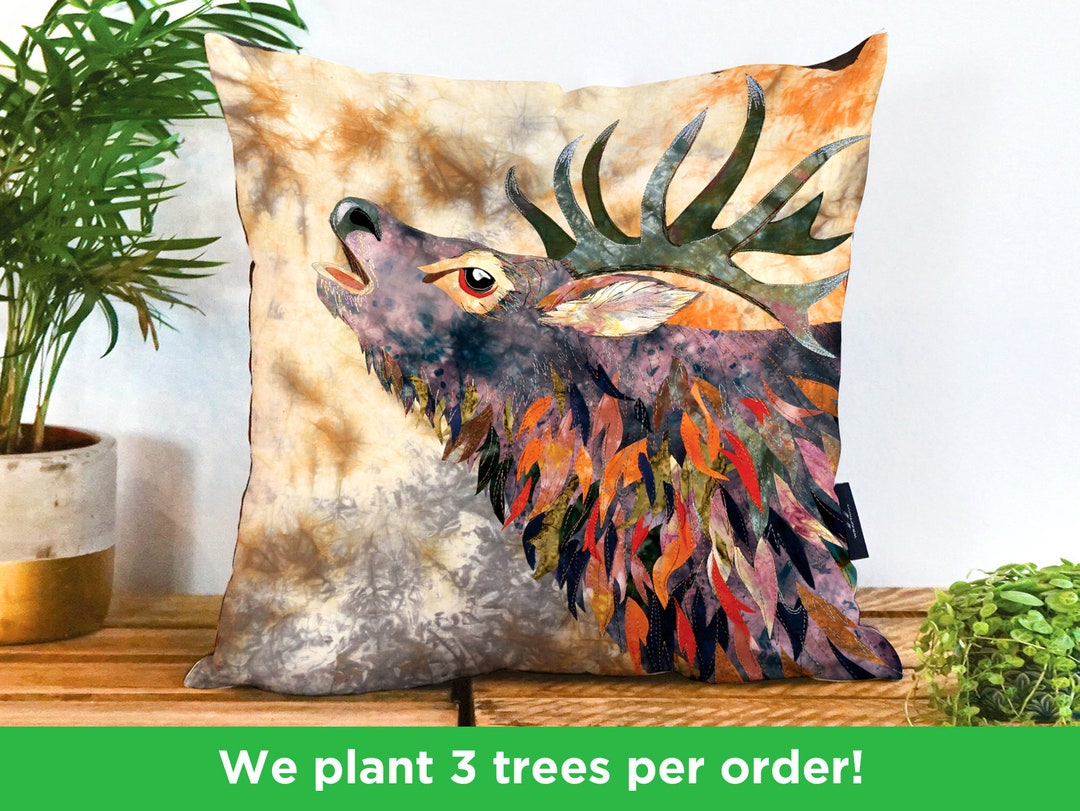 Stunning Scottish Stag Textile Cushion by Kate Findlay - Etsy