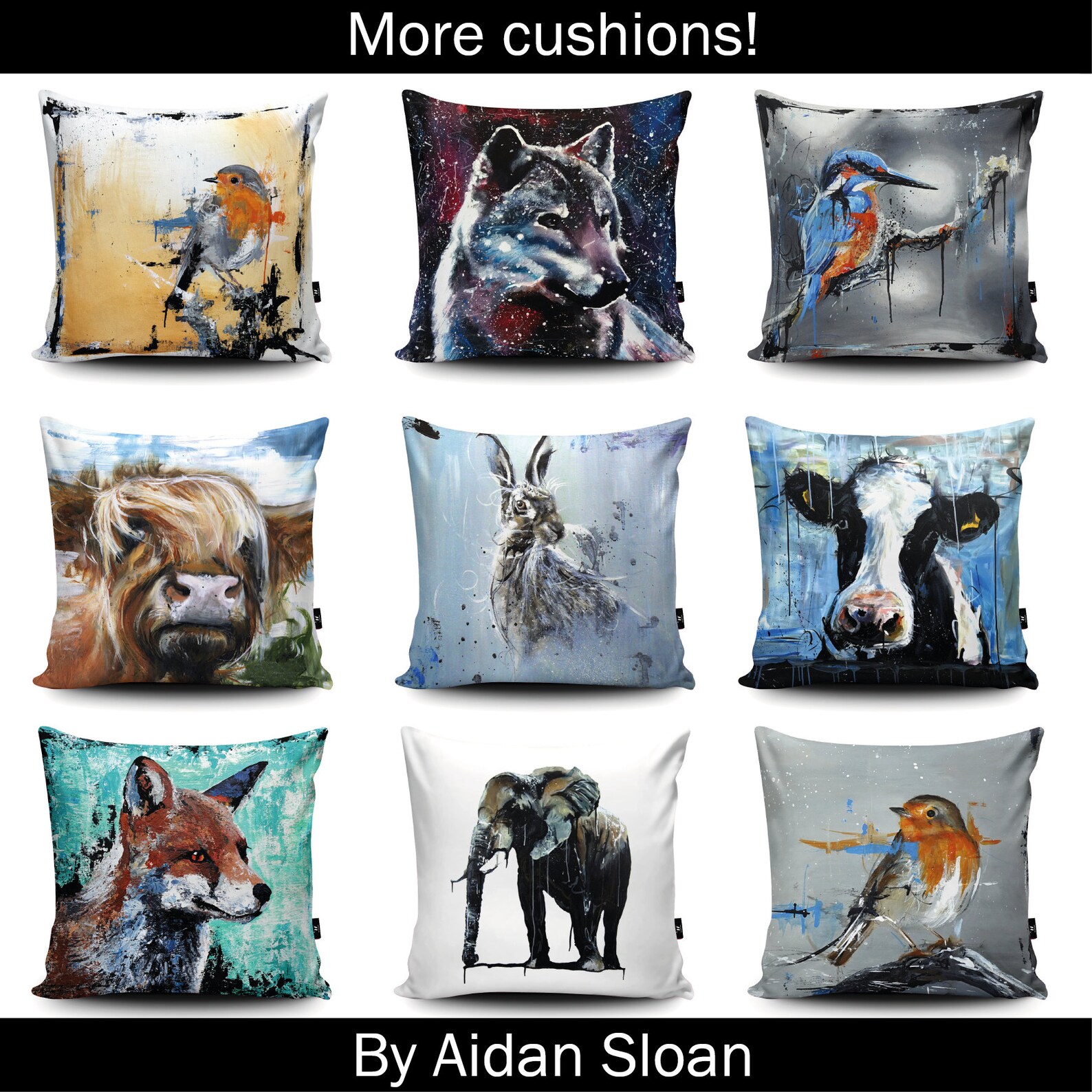 Space Wolf Cushion by Artist Aidan Sloan Husky Dog Pillow - Etsy
