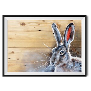 Beautiful Hare Print by Aidan Sloan Rabbit Wall Art Spring Hare Print ...