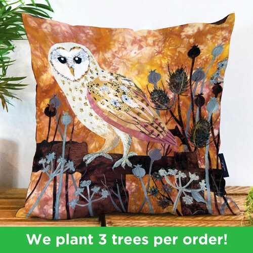 Cute Fox Textile Cushion by Kate Findlay Vegan-suede Orange | Etsy