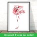 Flamingo Print by Kat Baxter Flowery Flamingo Wall Art - Etsy