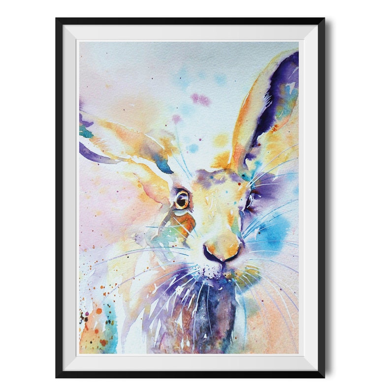 Spring Hare Painting Colourful Hare Print Rabbit Wall Art - Etsy UK