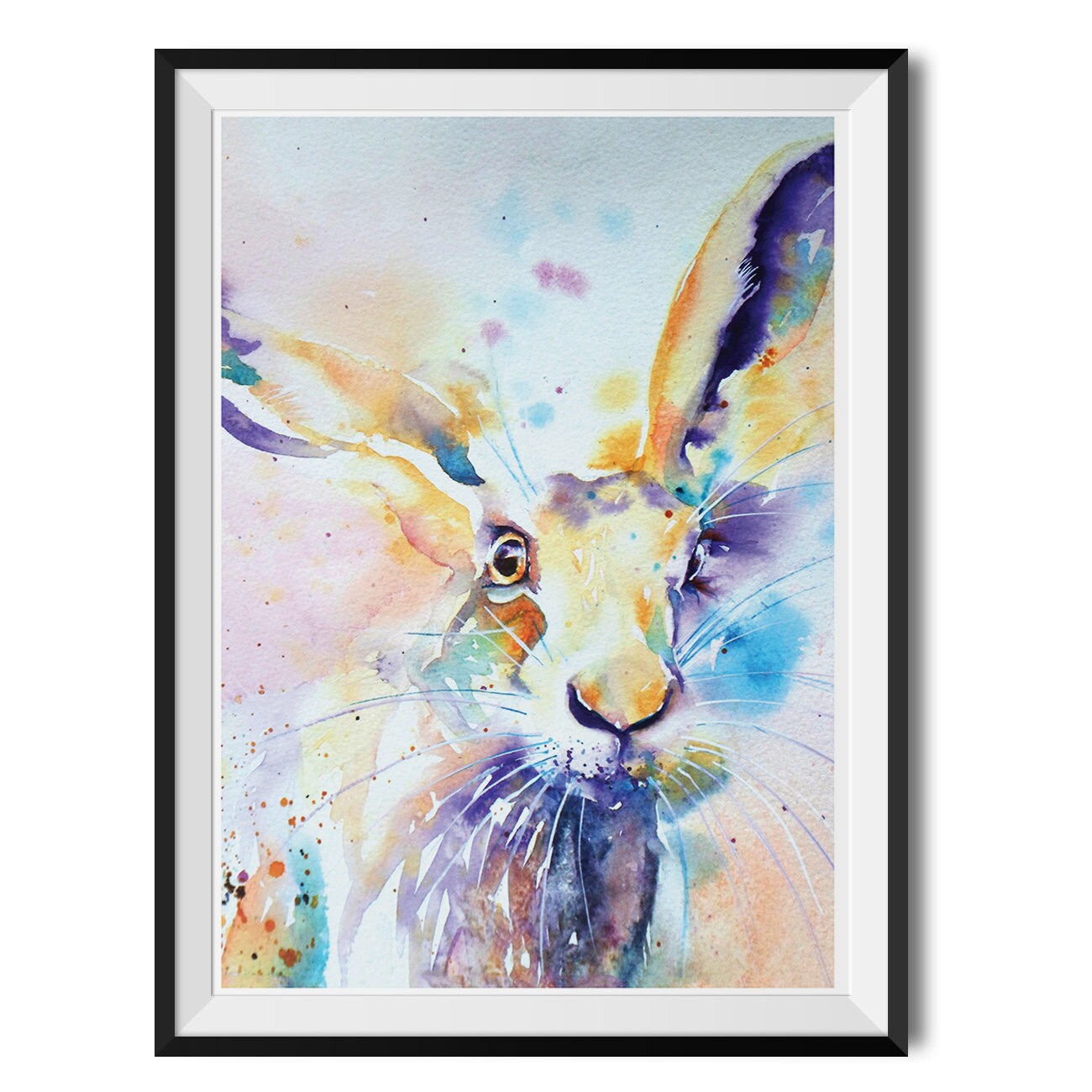 Spring Hare Painting Colourful Hare Print Rabbit Wall Art - Etsy UK
