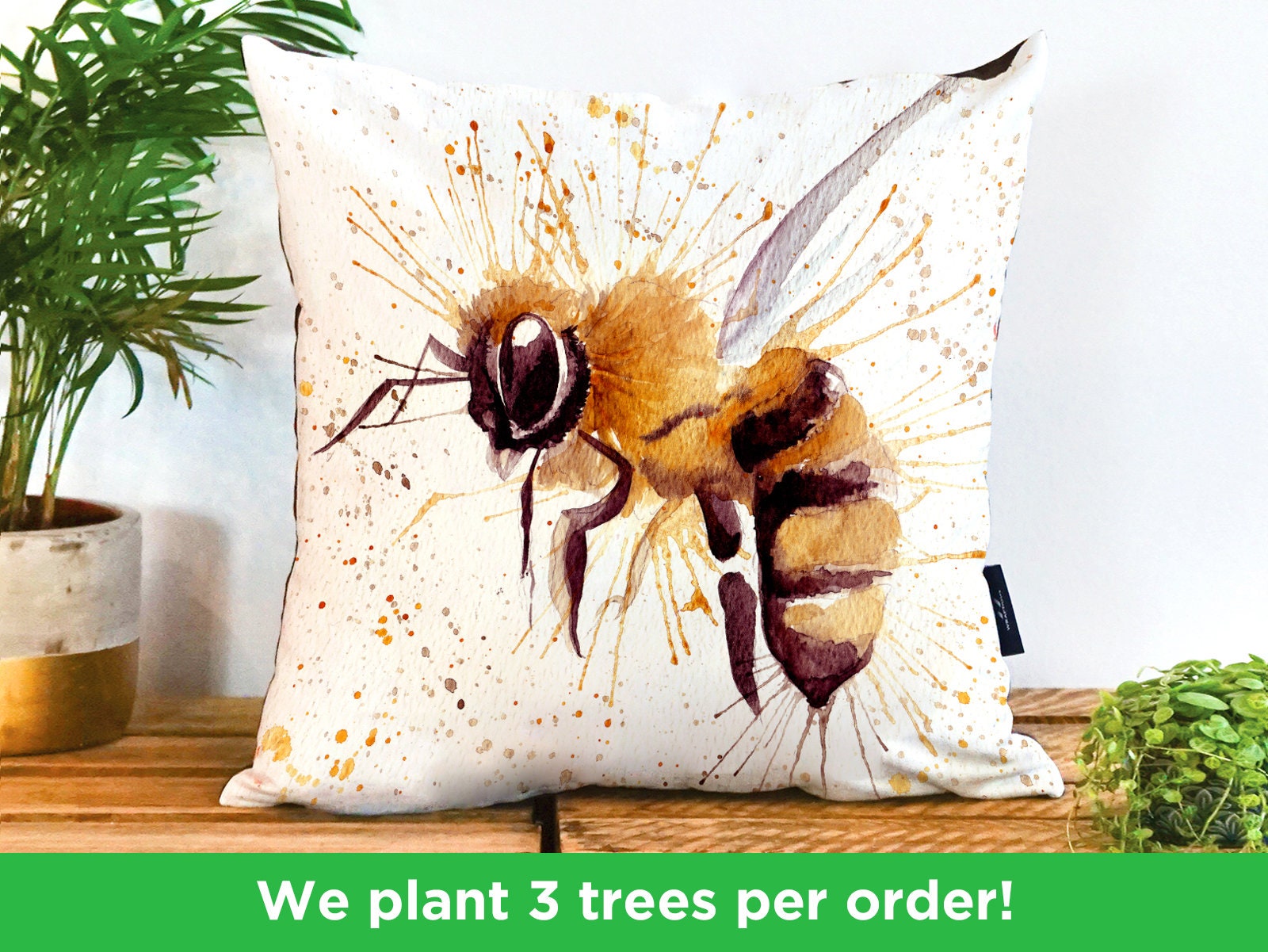 Bee Hand-Made Vegan Cushion by Katherine Williams Bee Pillow | Etsy