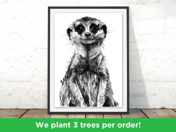 Meerkat Art Print Meerkat Wall Art Meerkat Illustration - Etsy UK