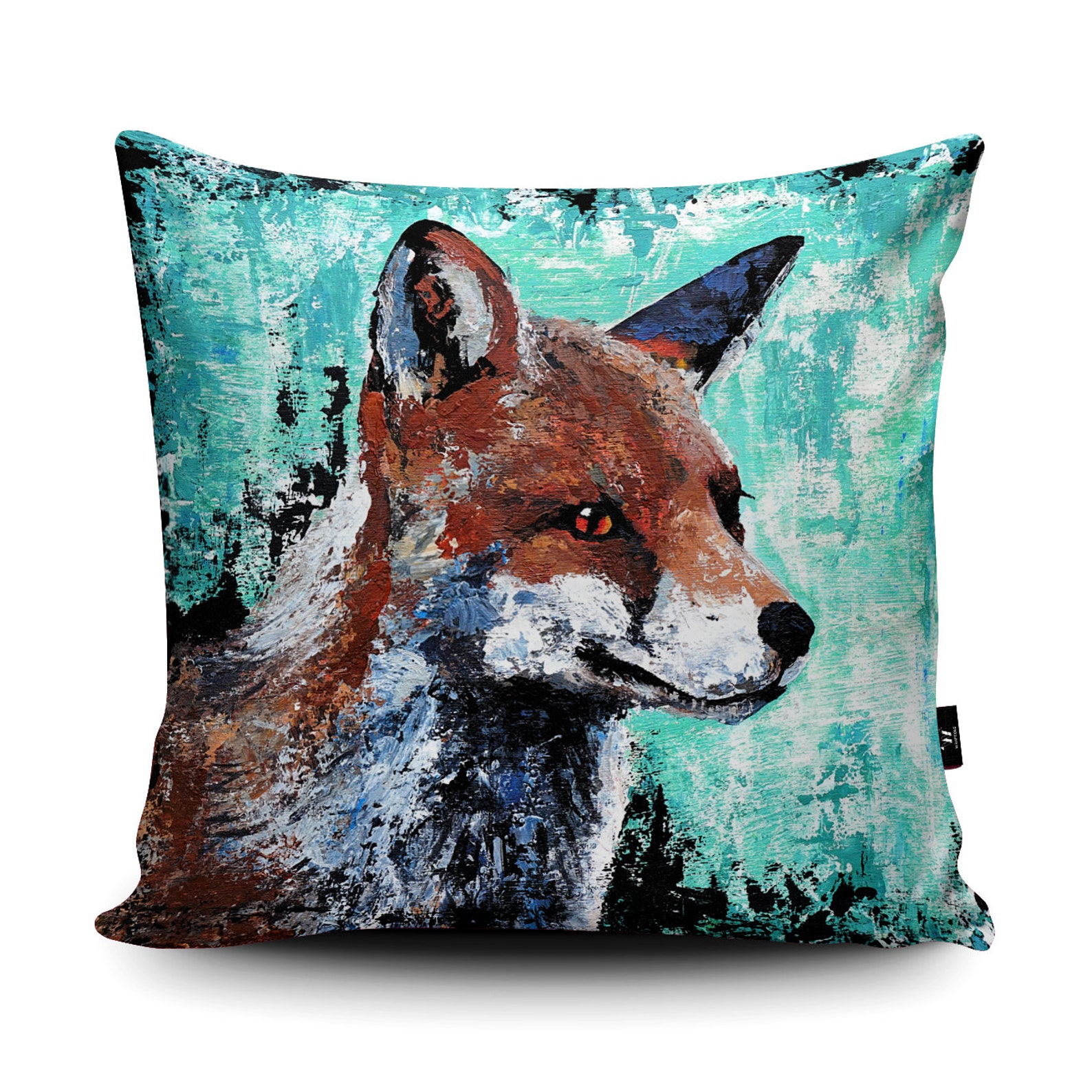 Red Fox Faux Suede Cushion by Artist Aidan Sloan Fox Pillow - Etsy
