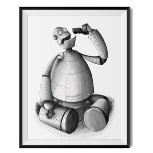 Iron Giant Print Robot Art Print Robot Illustration Toy Print Nursery ...