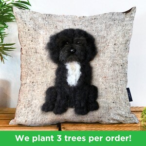 Black Cockapoo Vegan Cushion by Sharon Salt Print Not 3D Black Cockapoo ...