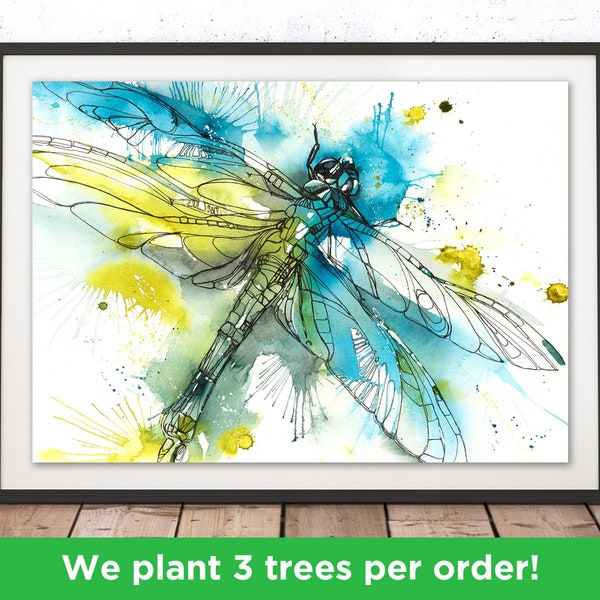 Dragonfly Painting - Etsy UK