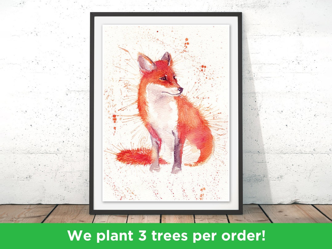 Splatter Red Fox Painting Red Fox Illustration Fox Art - Etsy UK