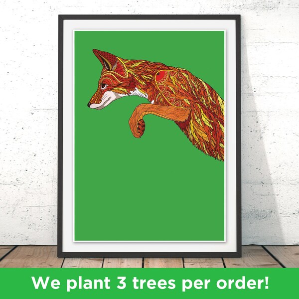 Leaping Fox - Etsy