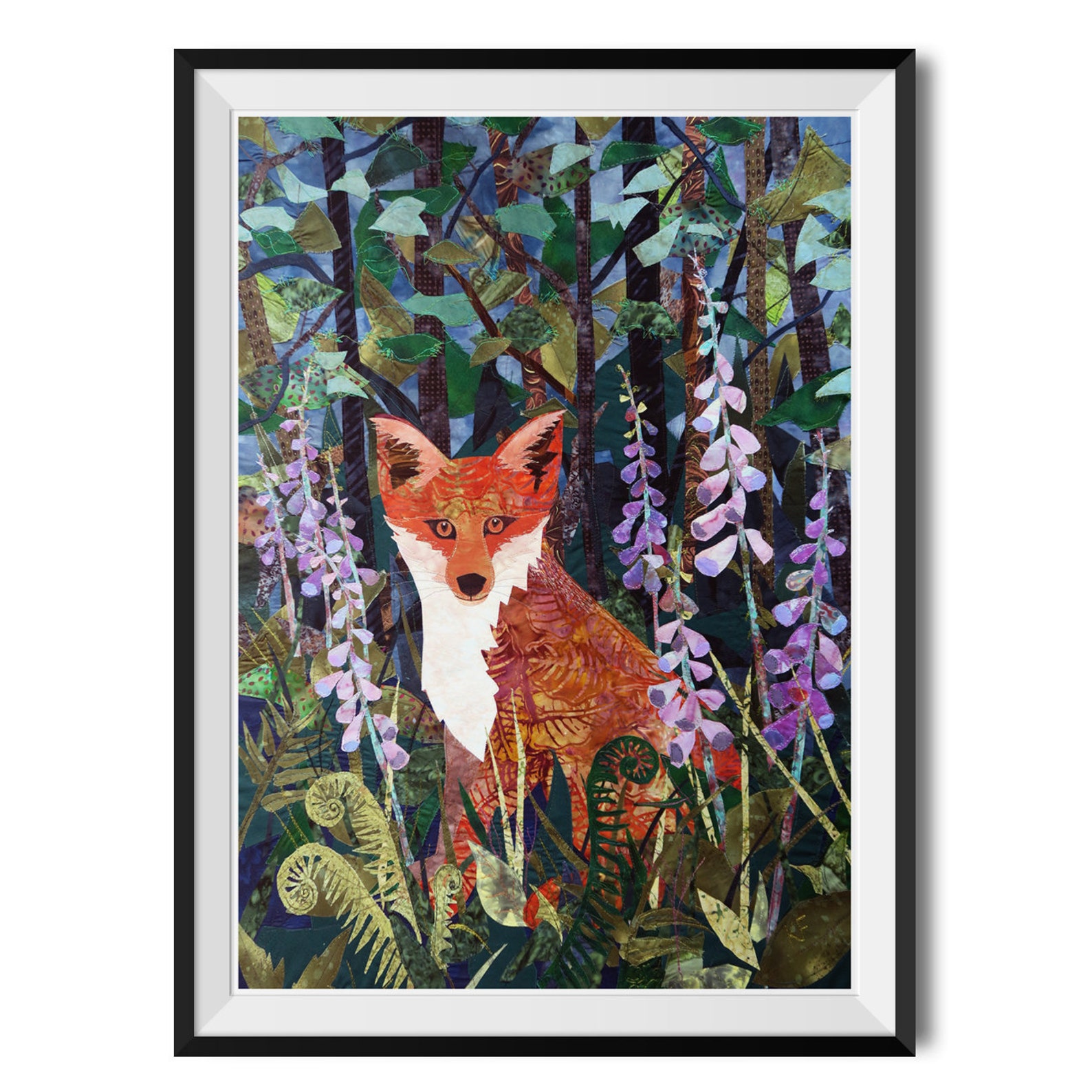 Cute Fox Print by Kate Findlay Red Foxtextile Wall Art - Etsy UK