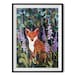 Cute Fox Print by Kate Findlay Red Foxtextile Wall Art Floral Fox Art ...