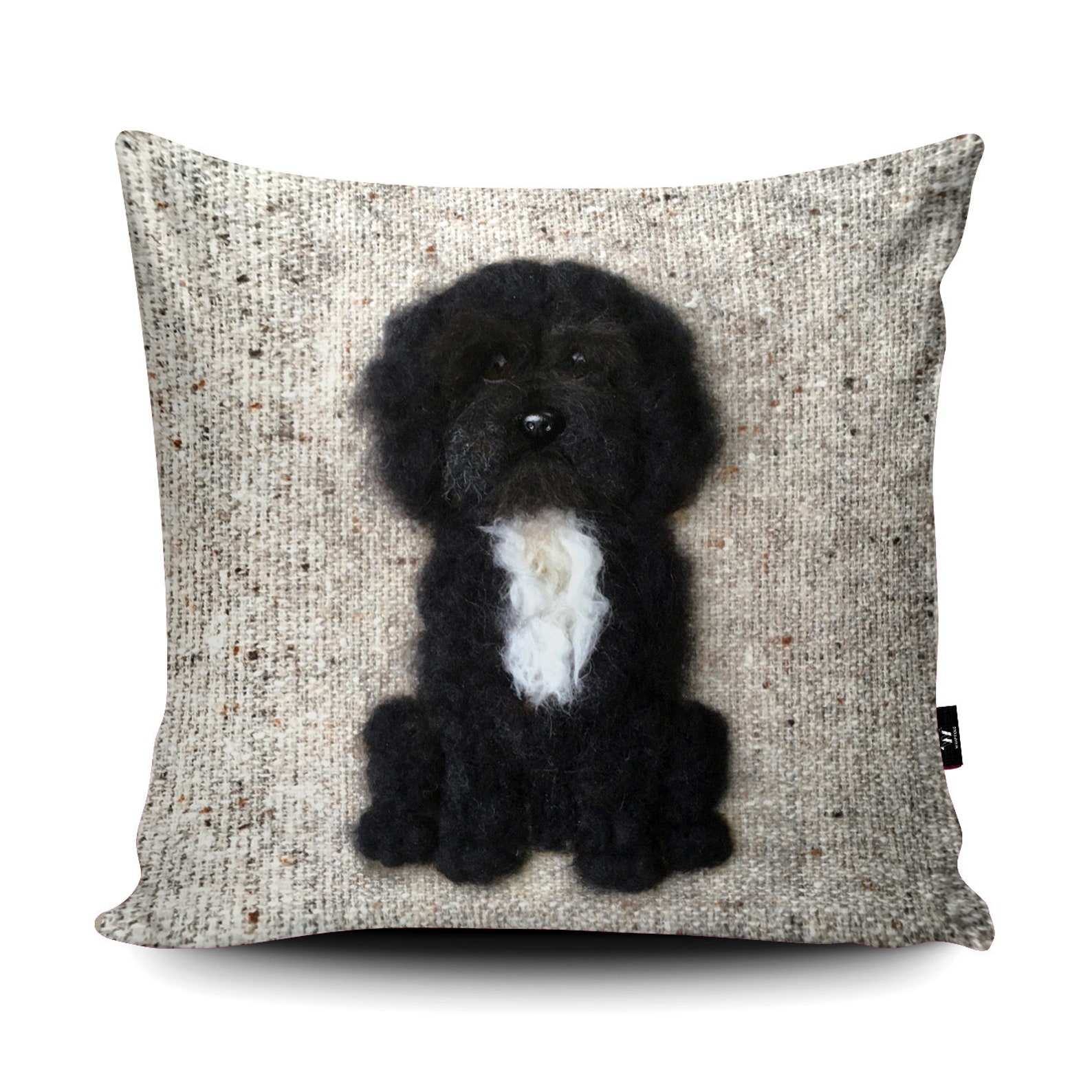 Black Cockapoo Vegan Cushion by Sharon Salt Print not 3D | Etsy