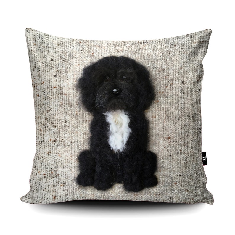 Black Cockapoo Vegan Cushion by Sharon Salt Print Not 3D - Etsy UK