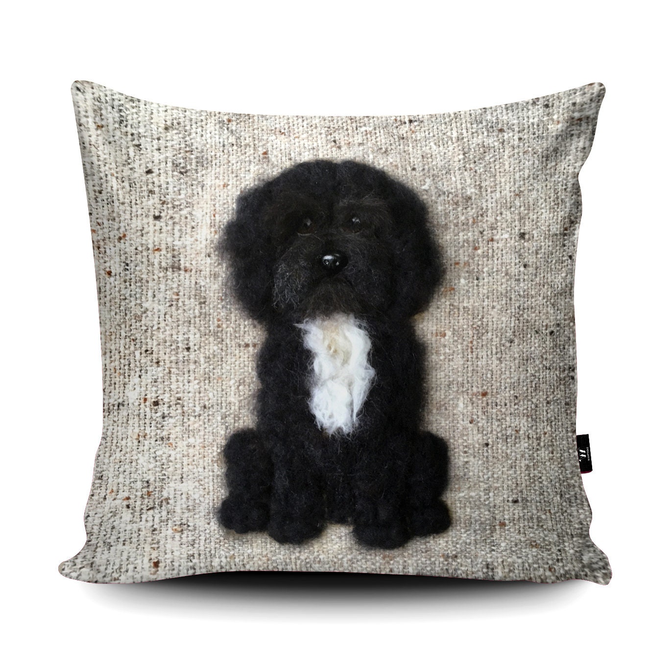 Black Cockapoo Vegan Cushion by Sharon Salt Print not 3D | Etsy