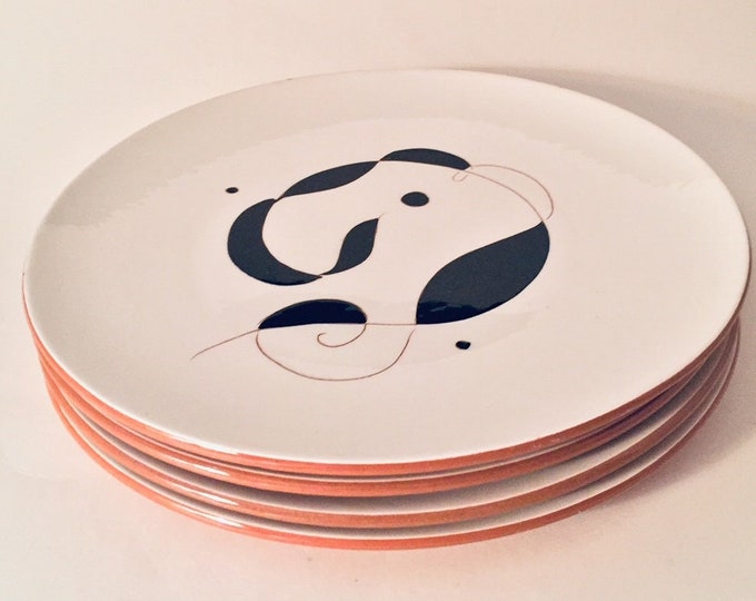 Rare Stangl Lyric Dinner Plates Set of 4 1950 Art Pottery Musical Note ... Rare Stangl Lyric Dinner Plates Set of 4 1950 Art Pottery Musical Note ...