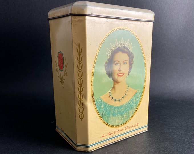 Vintage Queen Elizabeth Duke of Edinburgh Tin Container Her Majesty ...