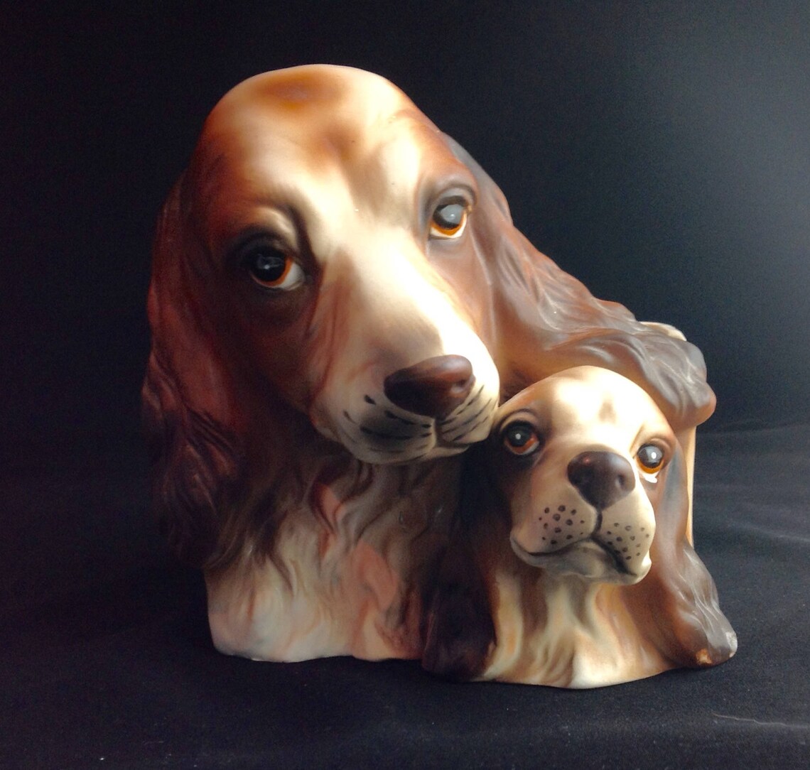 Cocker Spaniel Mother and Pup Planter Napco C8953 1960's | Etsy