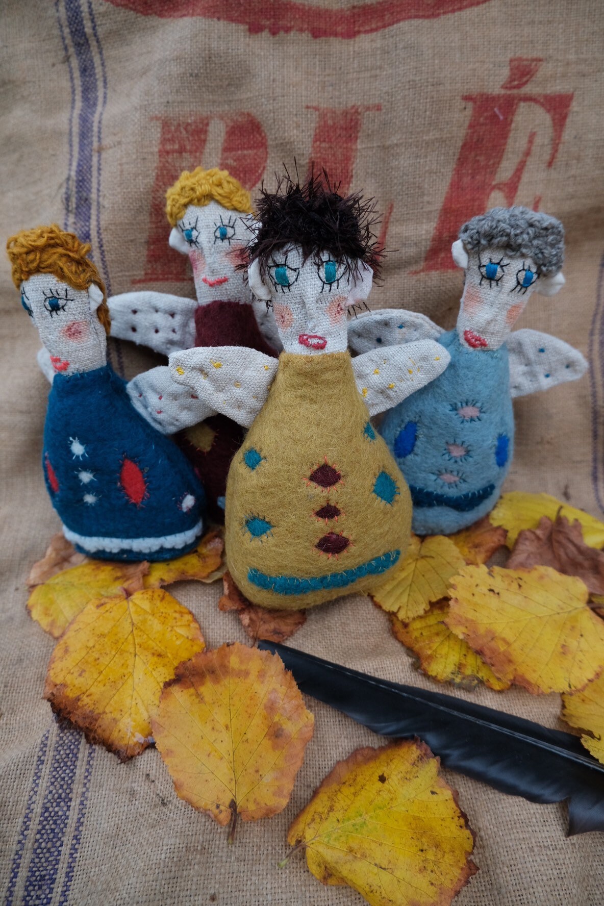 Colourful Wool Felt Angels With Wings and Funky Haircuts. - Etsy