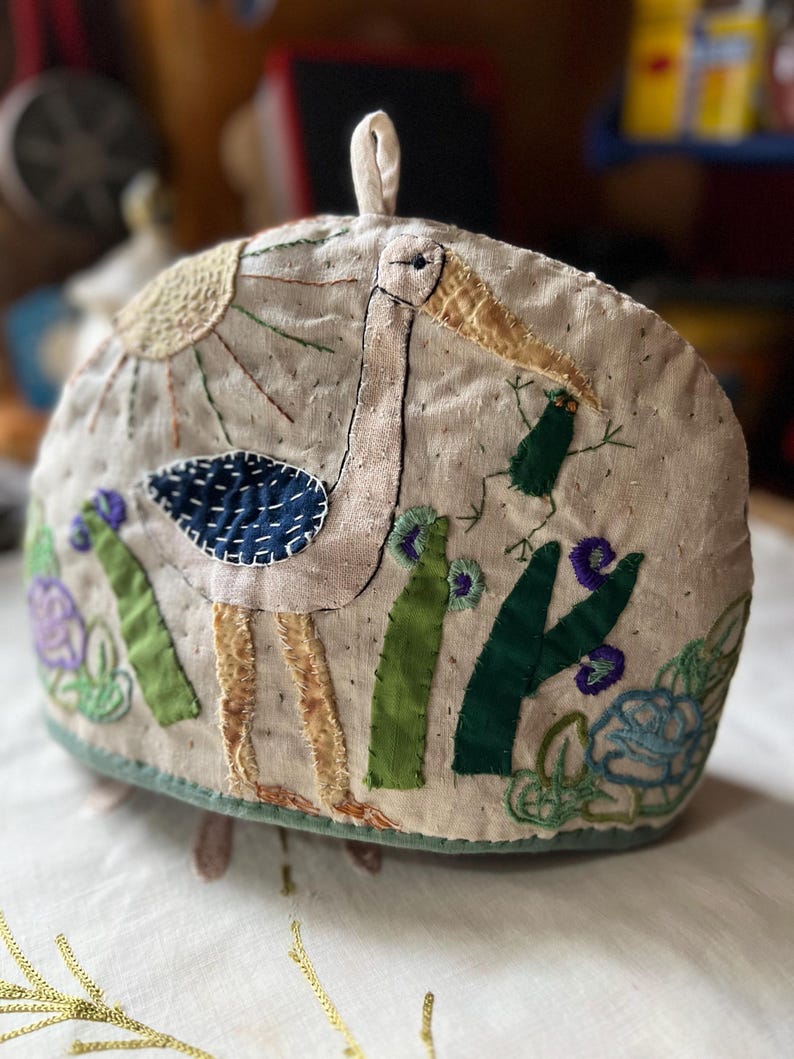 Tea Cosy With Stork and Flower Garden - Etsy
