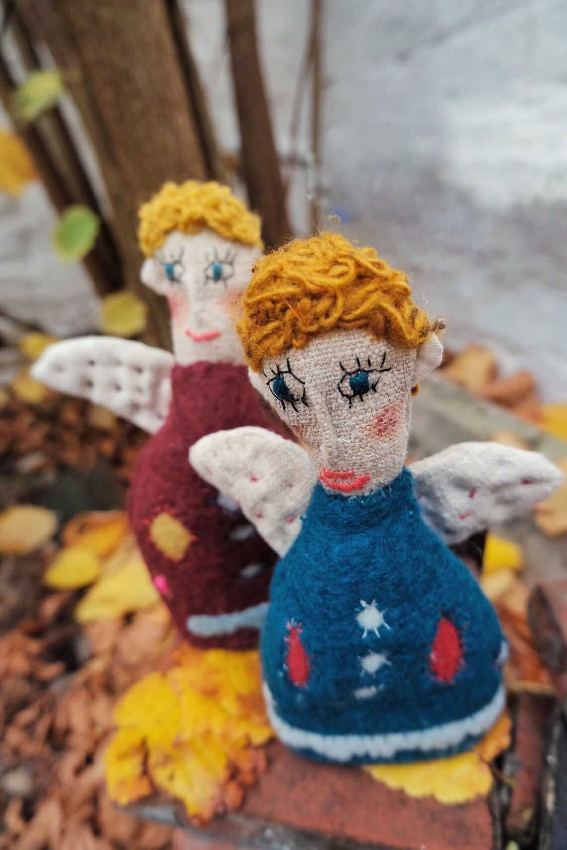 Colourful Wool Felt Angels With Wings and Funky Haircuts. - Etsy UK