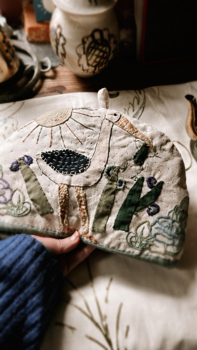 Tea Cosy With Stork and Flower Garden - Etsy